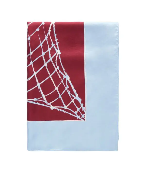 Altuzarra Fishnet Printed Silk-twill Scarf - Blue