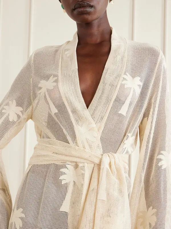 Johanna Ortiz Palm & Soul Printed Cotton-mesh Coverup