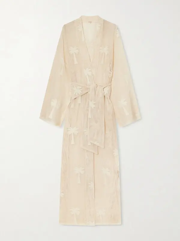 Johanna Ortiz Palm & Soul Printed Cotton-mesh Coverup - Neutrals