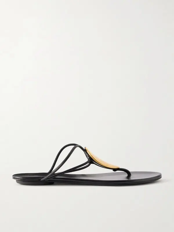 Proenza Schouler Uma Embellished Leather Sandals - Black