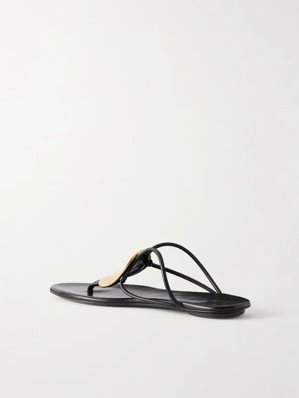 Proenza Schouler Uma Embellished Leather Sandals - Black