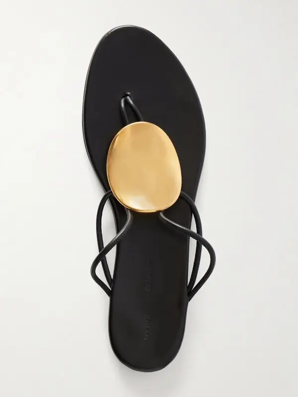 Proenza Schouler Uma Embellished Leather Sandals - Black