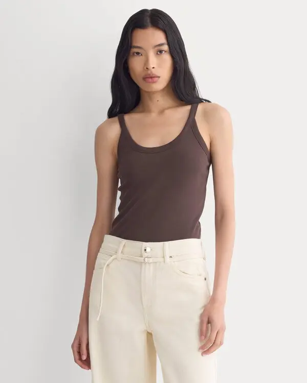 Everlane Retrosoft U-neck Tank Top - Coffee Bean