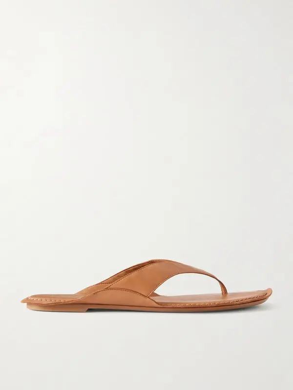 JAMIE HALLER The San Diego Leather Thong Sandals - Brown