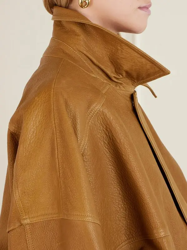 Nour Hammour Dalma Leather Jacket - Yellow