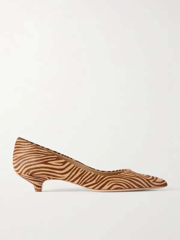 JAMIE HALLER The Kitty Zebra-print Leather Pumps - Animal Print