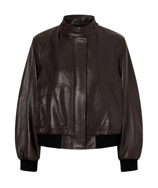 Nour Hammour Rios Leather Bomber Jacket