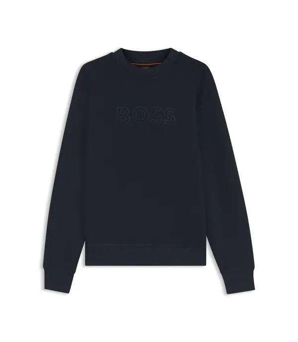 BOSS Relaxed-fit Sweatshirt With Embroidered Logo In Cotton Terry