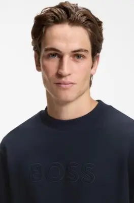 BOSS Relaxed-fit Sweatshirt With Embroidered Logo In Cotton Terry
