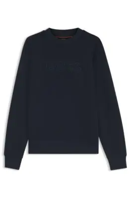 BOSS Relaxed-fit Sweatshirt With Embroidered Logo In Cotton Terry