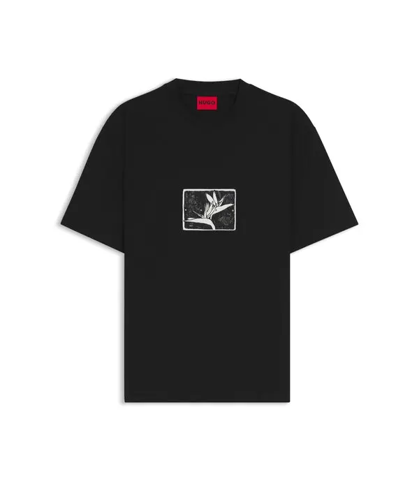 Hugo Relaxed-fit T-shirt In Cotton With Artwork And Logo