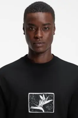 Hugo Relaxed-fit T-shirt In Cotton With Artwork And Logo