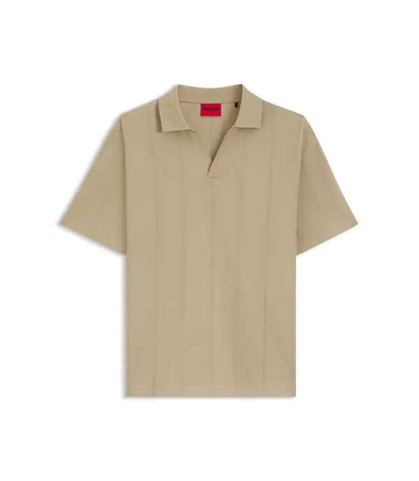 Hugo Relaxed-fit Polo In Breathable Cotton - Beige