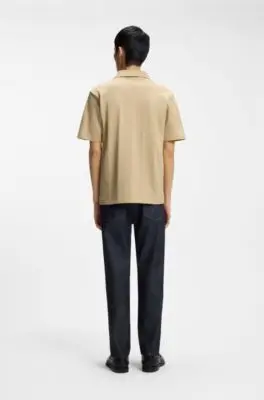 Hugo Relaxed-fit Polo In Breathable Cotton - Beige