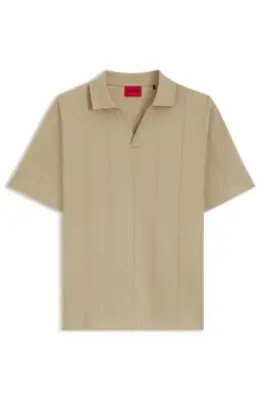 Hugo Relaxed-fit Polo In Breathable Cotton - Beige