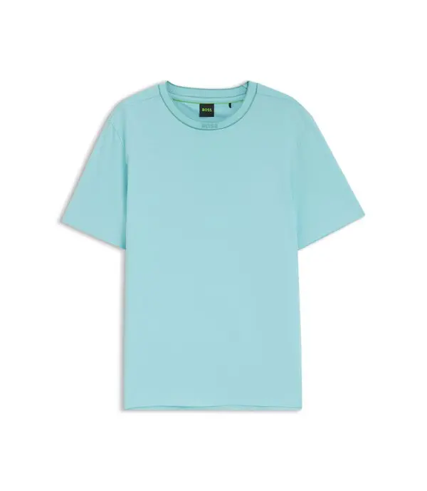 BOSS Cotton T-shirt With Logo Crew Neck - Light Blue