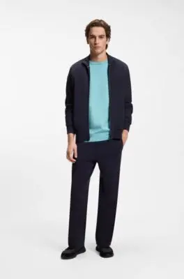 BOSS Cotton T-shirt With Logo Crew Neck - Light Blue