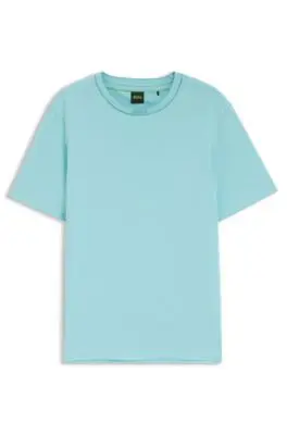 BOSS Cotton T-shirt With Logo Crew Neck - Light Blue