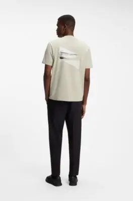 BOSS Regular-fit Photoprint T-shirt In Stretch Cotton