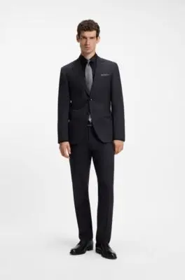 BOSS Slim-fit Cotton Shirt With Mini Monogram Jacquard
