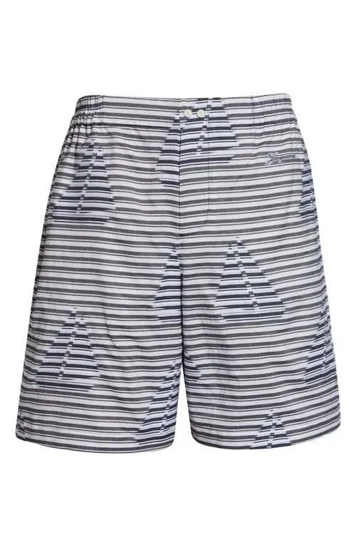 Jacquemus The Caleçon Cotton Jacquard Shorts - Jacquard Boat Navy/white