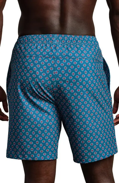 RHONE 7.5-inch Printed Swim Trunks With Hidden Zip Pocket