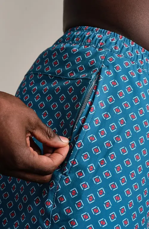 RHONE 7.5-inch Printed Swim Trunks With Hidden Zip Pocket