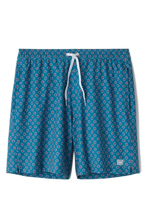 RHONE 7.5-inch Printed Swim Trunks With Hidden Zip Pocket