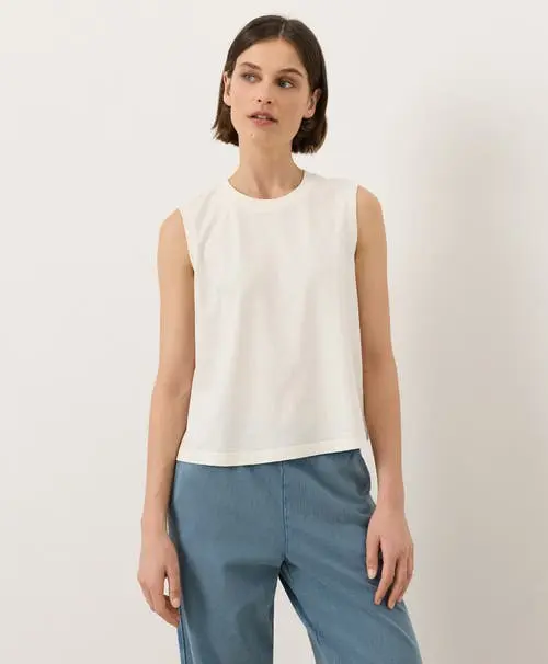 PACT Organic Cotton Vintage Jersey Relaxed Tank - Cream