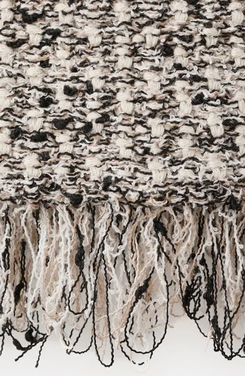 Mango Sleeveless Fringe Trim Tweed Top