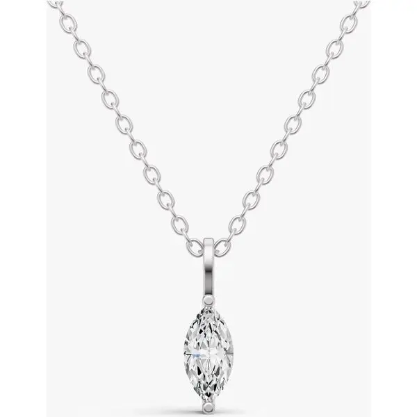 SEREIA OFFICIAL 14k 0.5 Carat Marquise Diamond Solitaire Pendant Necklace - White Gold