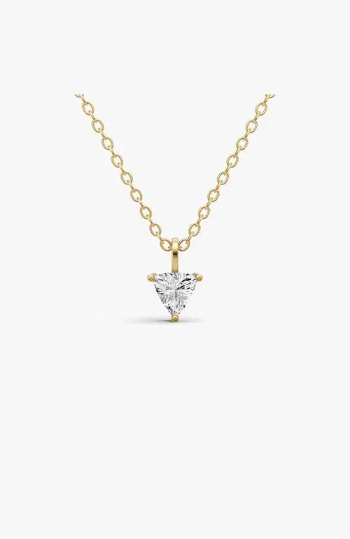 SEREIA OFFICIAL 14k Lab-grown Trillion Diamond Solitaire Pendant Necklace - Yellow Gold