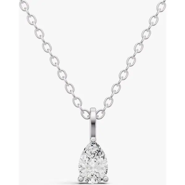 SEREIA OFFICIAL 14k 0.5 Carat Pear Shape Solitaire Diamond Pendant Necklace - White Gold