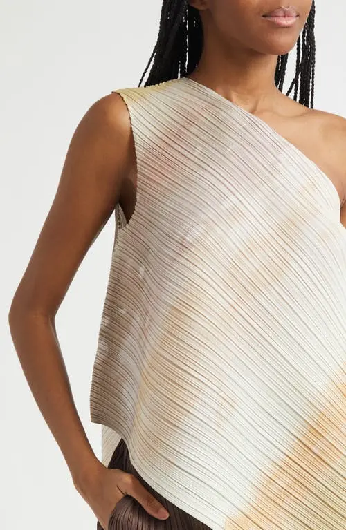 Issey Miyake One-shoulder Pleated Top