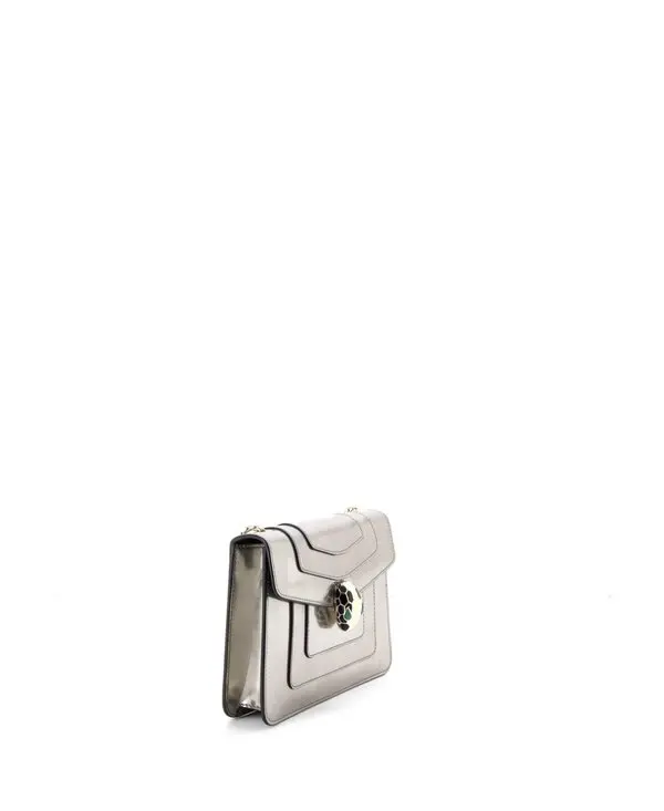 BVLGARI Small Serpenti Forever Square Shoulder Bag Metallic Leather