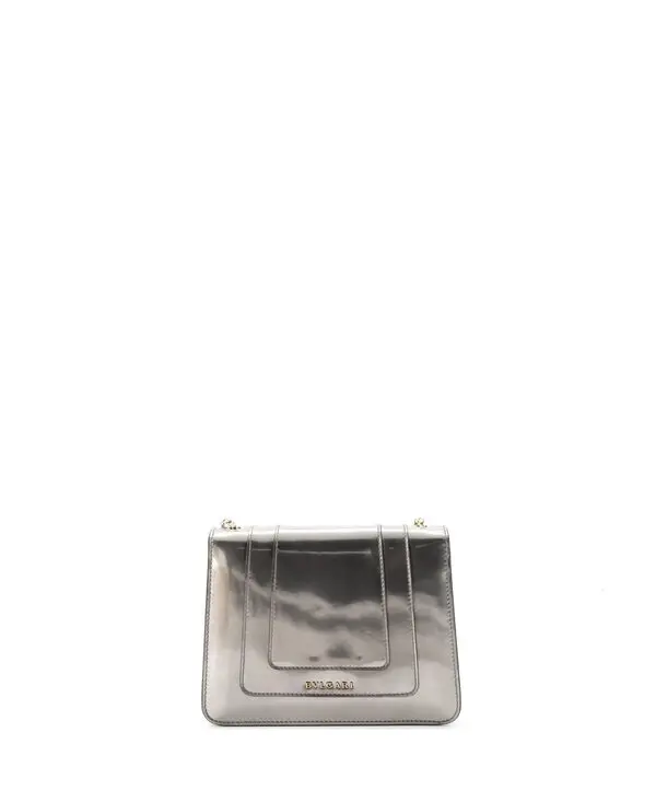BVLGARI Small Serpenti Forever Square Shoulder Bag Metallic Leather