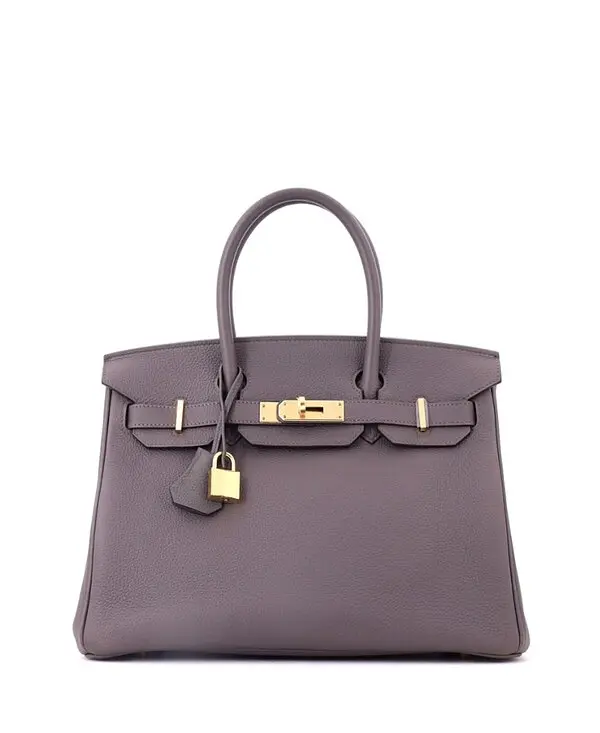 Hermès Birkin 30 Handbag Grey Togo With Gold Hardware - Etain