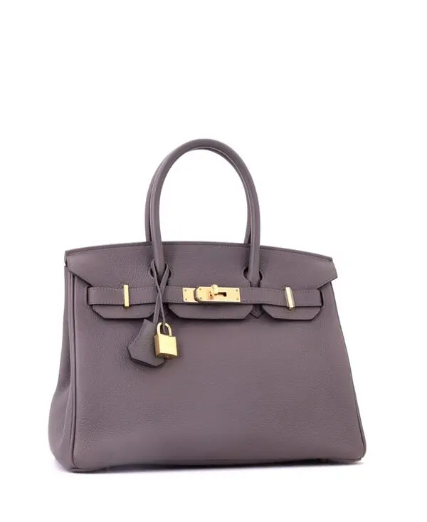 Hermès Birkin 30 Handbag Grey Togo With Gold Hardware - Etain