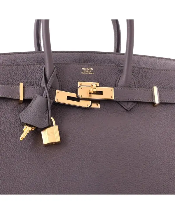 Hermès Birkin 30 Handbag Grey Togo With Gold Hardware - Etain