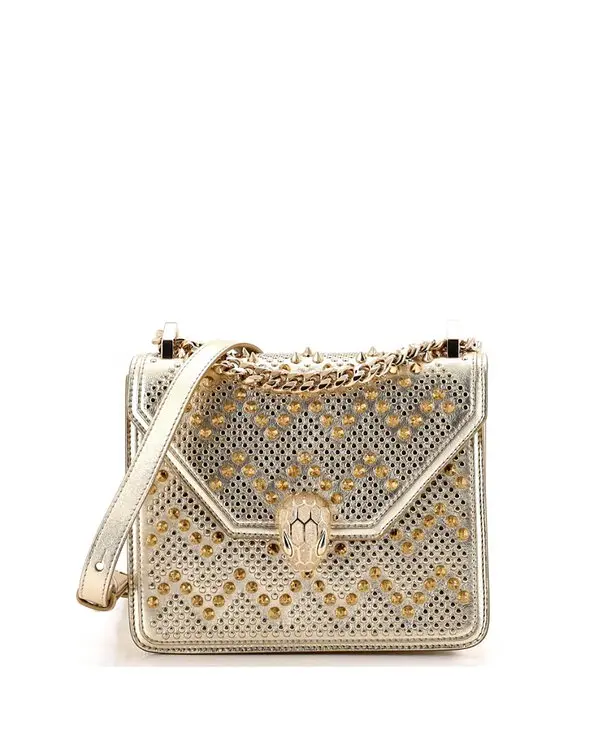 BVLGARI Small Serpenti Forever Square Shoulder Bag Full Studded Leather