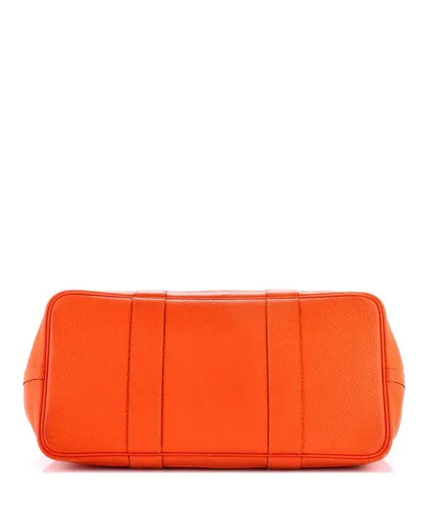 Hermès 36 Garden Party Tote Leather With Printed Interior - Orange