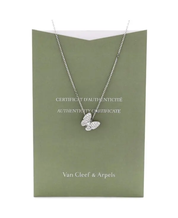 VAN CLEEF & ARPELS Two Butterfly Pendant Necklace 18k Gold And Diamonds, 17