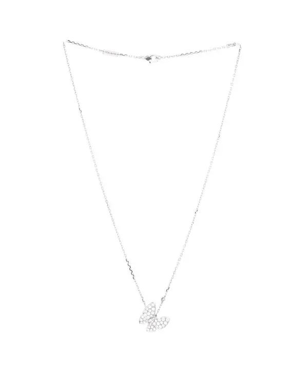 VAN CLEEF & ARPELS Two Butterfly Pendant Necklace 18k Gold And Diamonds, 17