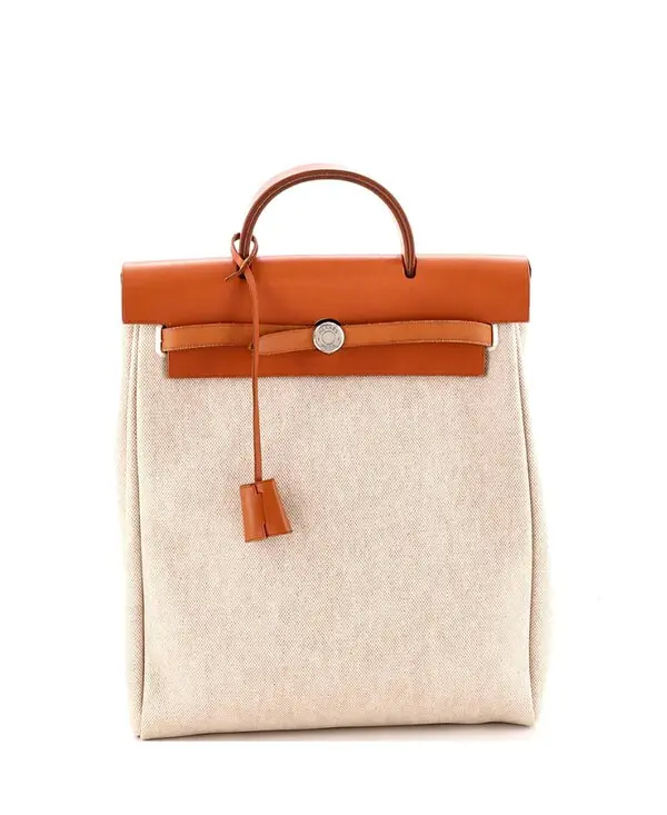 Hermès Gm Vintage Herbag A Dos Backpack Toile And Leather - Neutral