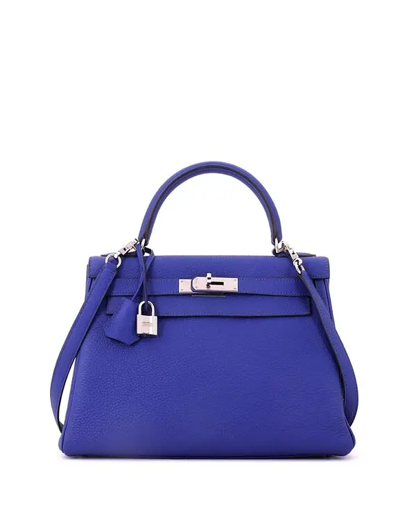 Hermès Kelly 28 Handbag Blue Togo With Palladium Hardware - Bleu Electrique