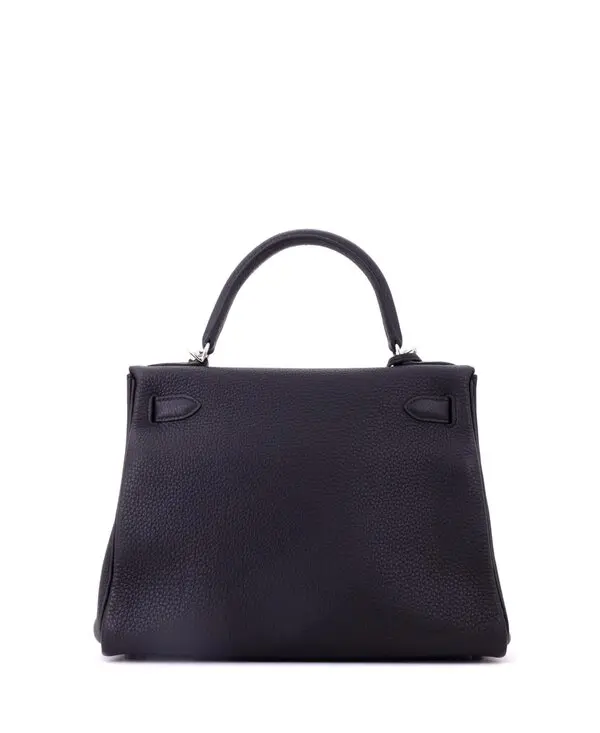 Hermès Kelly 28 Handbag Black Togo With Palladium Hardware - Noir