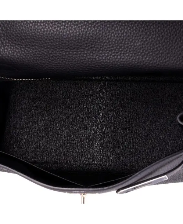 Hermès Kelly 28 Handbag Black Togo With Palladium Hardware - Noir