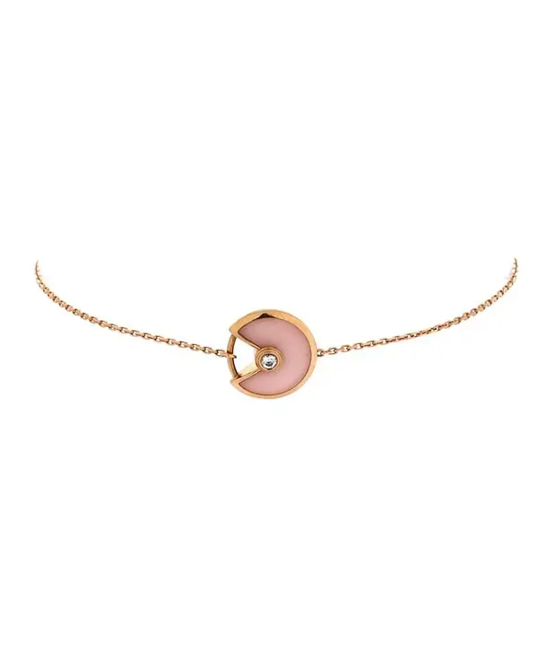CARTIER Amulette De Bracelet 18k Rose Gold Diamond Opal - Pink