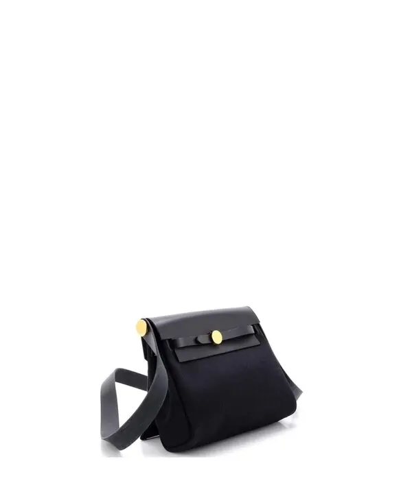 Hermès 20 Herbag Zip Toile And Leather - Black