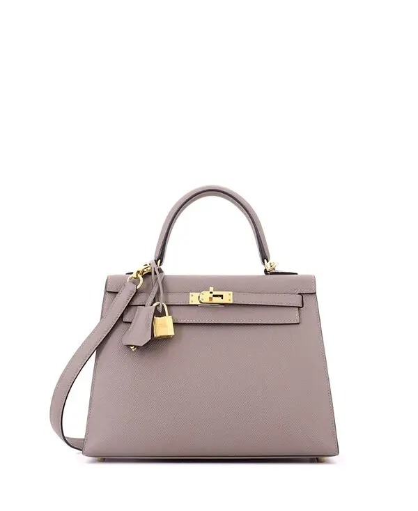 Hermès Kelly 25 Handbag Grey Epsom With Gold Hardware - Gris Asphalte